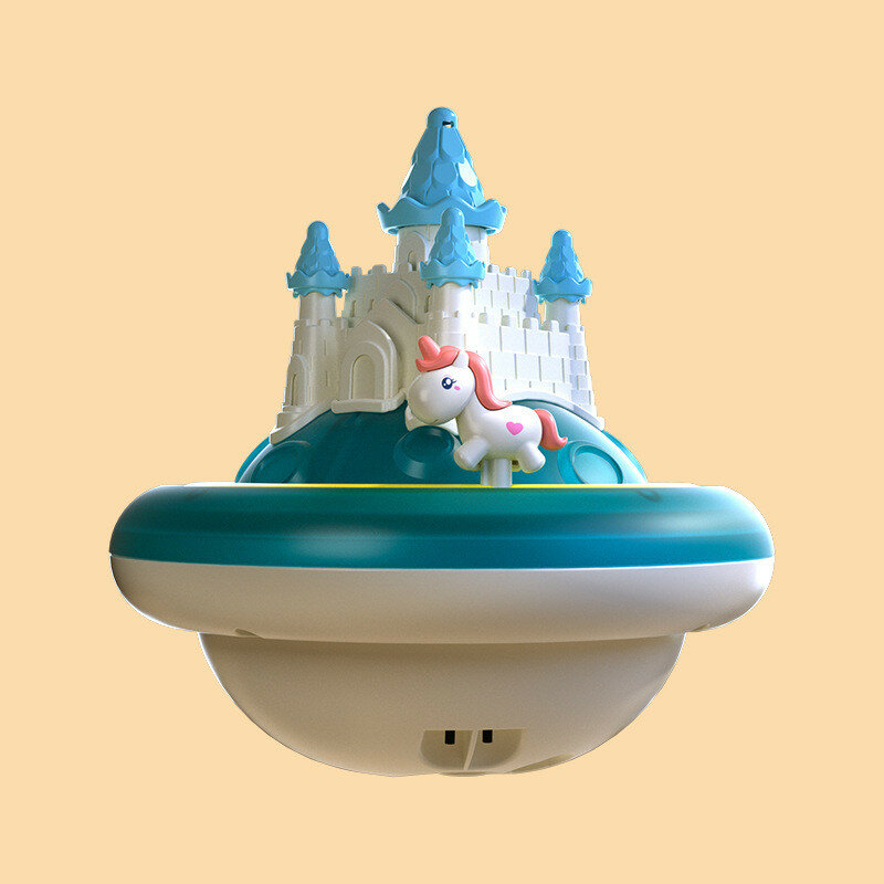 Игрушка детская для ванны водяной фонтан единорог с подсветкой для летних игр голубой
