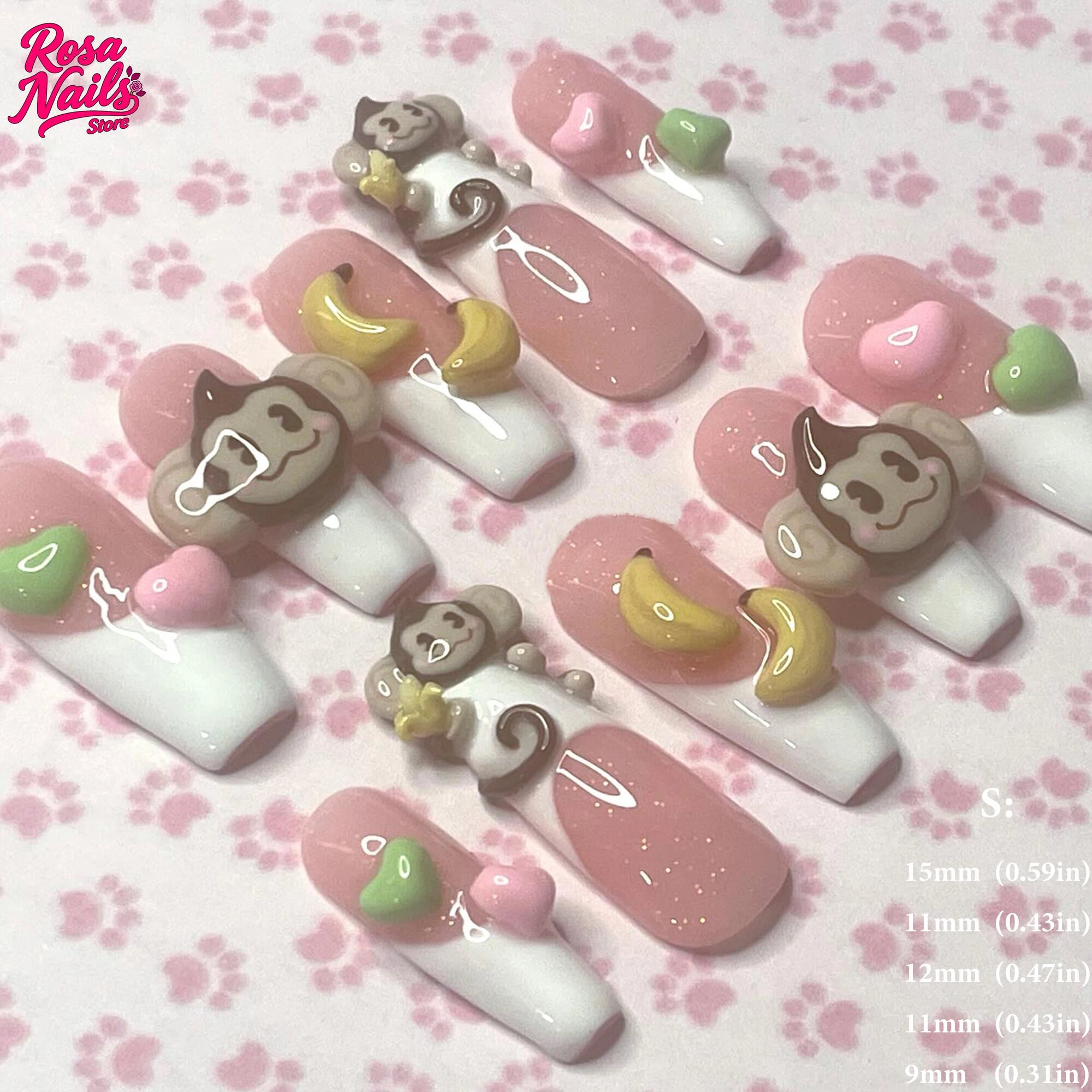Акриловые ногти Monkey Panda, Цвет: S (Monkey 20)