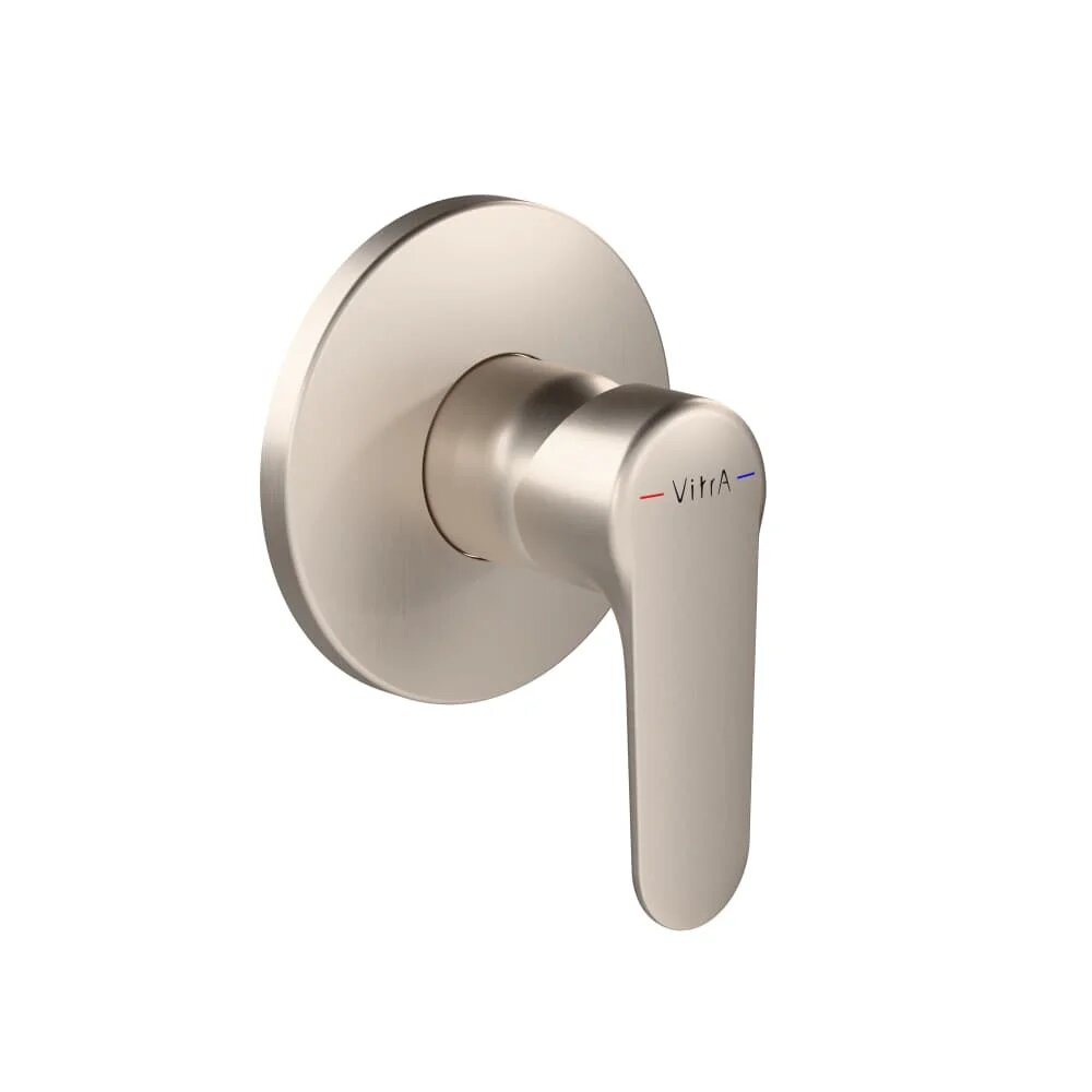 Встраиваемый смеситель для душа и ванны VitrA Root Round A4272834EXP С внутренней частью, латунный, рычажный, настенный, никель, брашированный, с керамическим картриджем