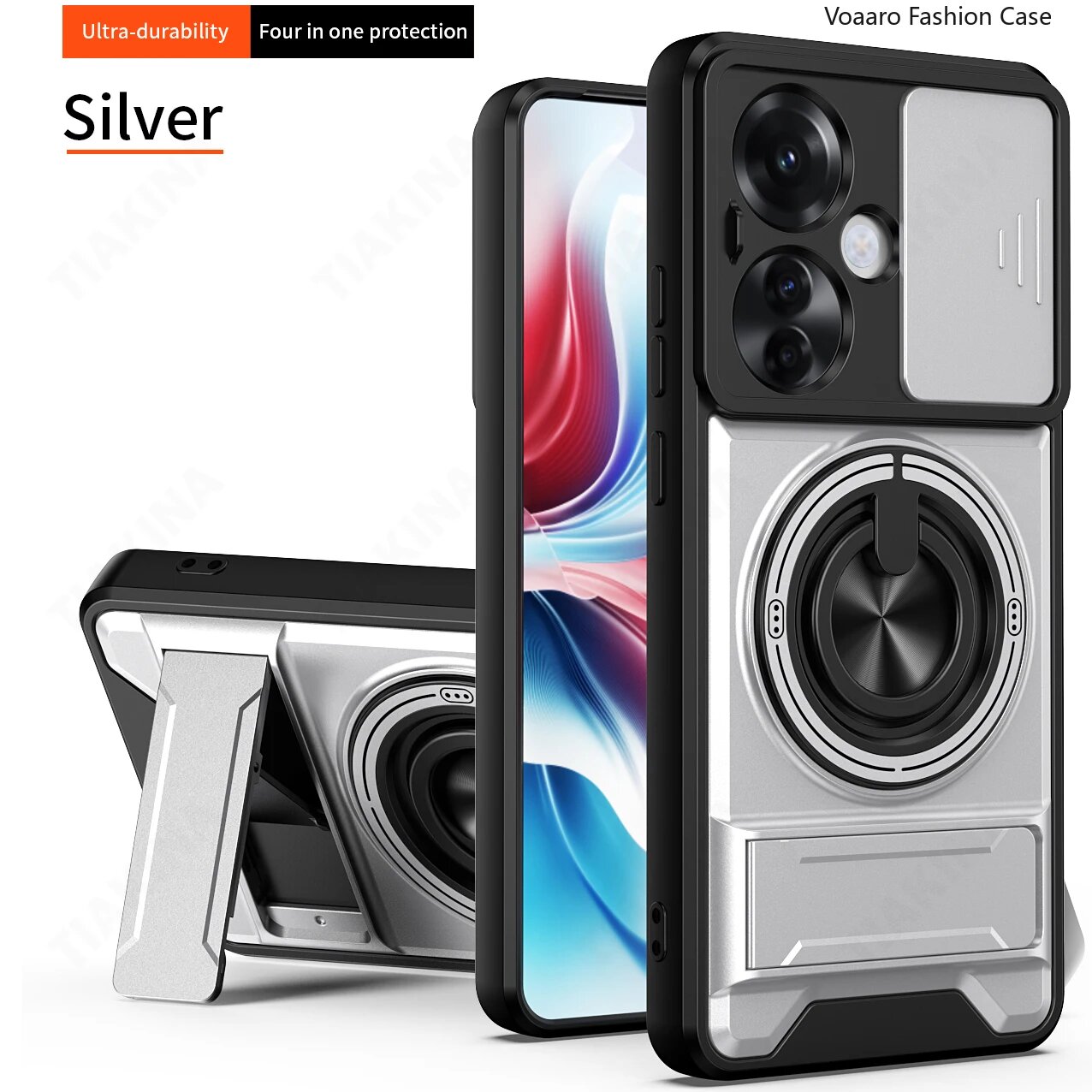 Чехол Slide Lens Funda для OPPO Reno11 F 5G с поворотным магнитным кольцом-подставкой для OPPO F25 Pro 5G Индийский чехол Kickstand Armor Capa