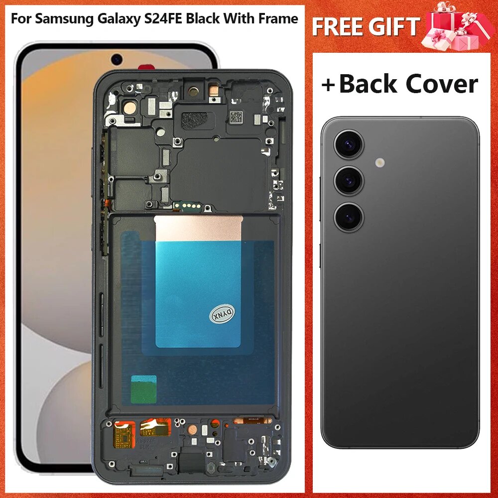 Замена экрана S24 FE AMOLED для Samsung S24 FE S721B S721B/DS, ЖК-дисплей, цифровой сенсорный экран SM-S721U, поддержка отпечатков пальцев