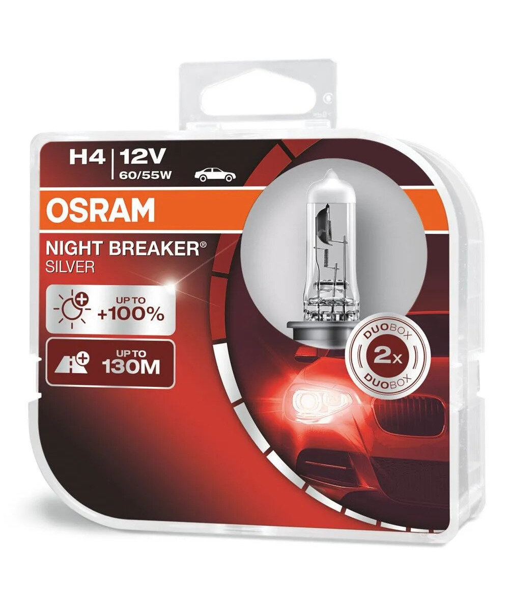 Лампа Osram Night Breaker Silver H4 12V 2 шт. 64193NBS-HCB
