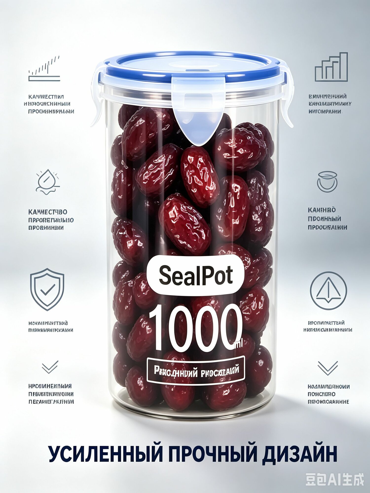 Контейнер пищевой 1000 мл 1 шт пластик