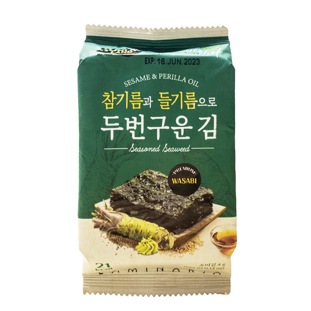 Морская капуста Nori Land обжаренная со вкусом васаби 4 г, Южная Корея
