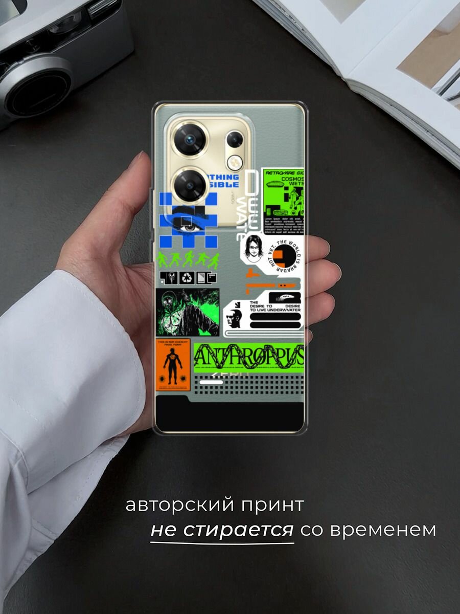 Чехол на Infinix Zero 30 4G / Инфиникс Зеро 30 4G с принтом "Nothing impossible", прозрачный — фото 1