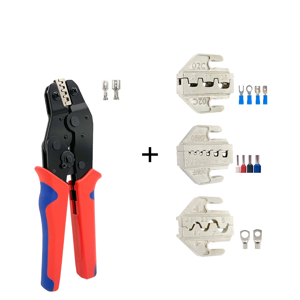 Набор инструментов для обжима клемм, SN-58 B + 3 зажимов, Храповые обжимные плоскогубцы со сменными зажимами