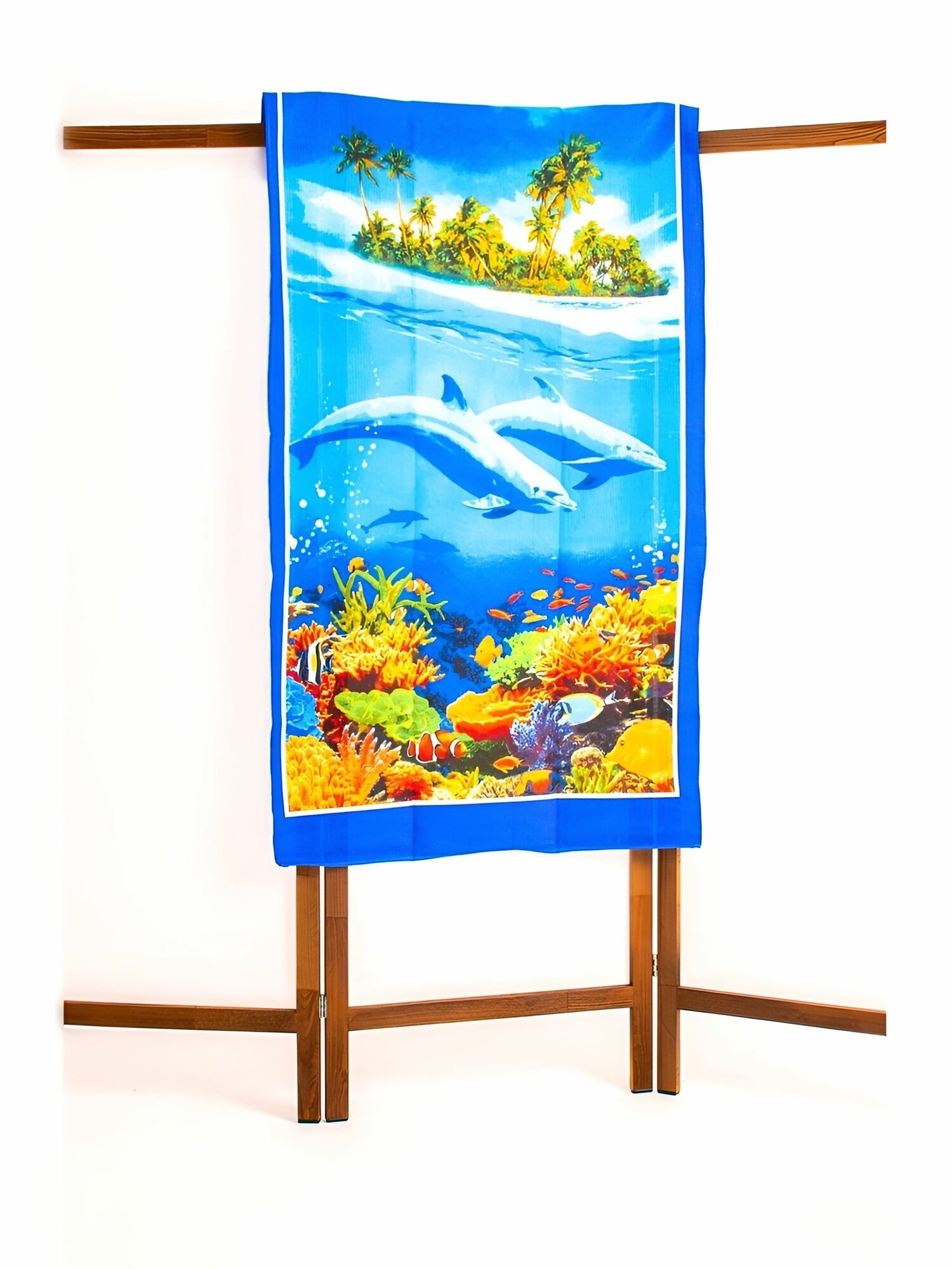 Полотенце пляжное/банное Alice Textile: "Океан", 75х150, Вафельное полотно,100% Хлопок