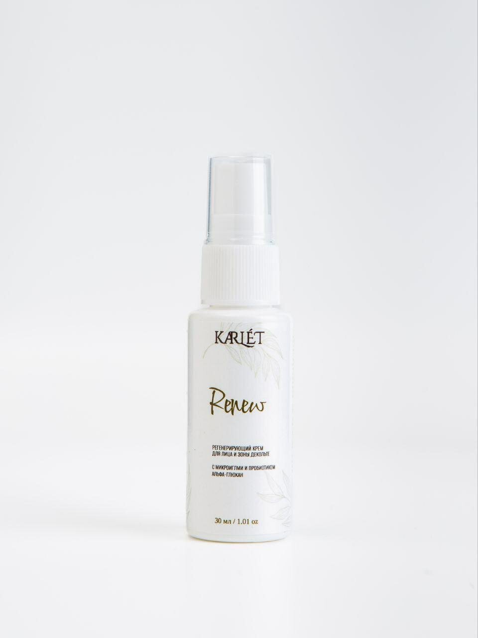 Karlet Регенерирующий крем для лица Renew с пробиотиком альфа-глюкан и микроиглами