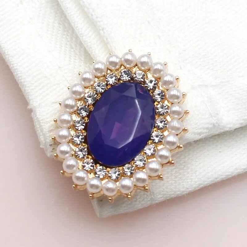 Ювелирные комплектующие YWXINXI, овал, металл, горный хрусталь, смола, жемчуг, 10 шт. Фиолетовый, 5