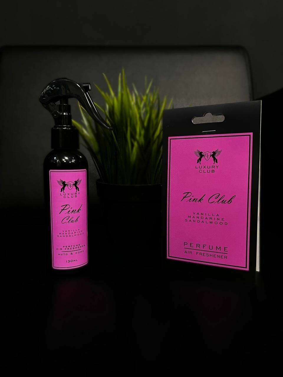 Ароматизатор в машину комплект Ароматизатор Подвесной и Спрей 130мл Air Spice Pink Club по мотивам Paco Rabanne Olympea Автопарфюм