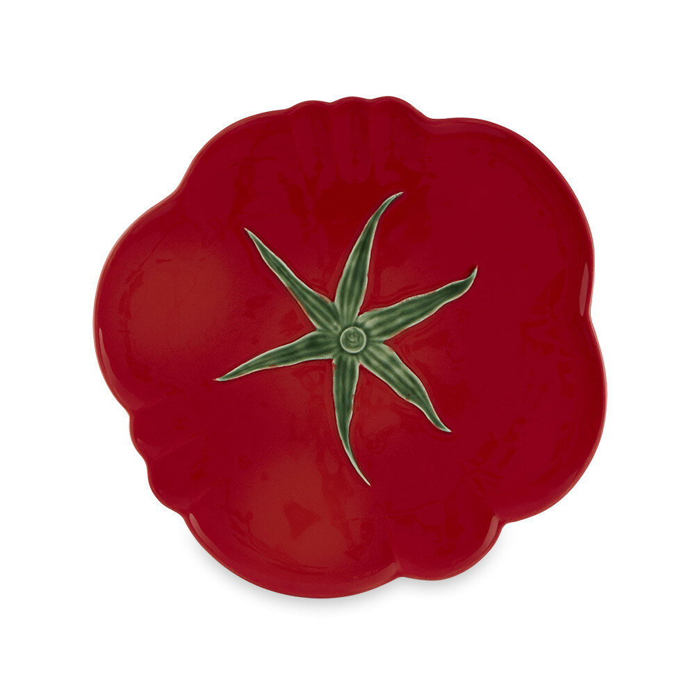 Блюдо круглое «Томат», 30 см, керамика, красный, зеленый BOR65022230 Томат