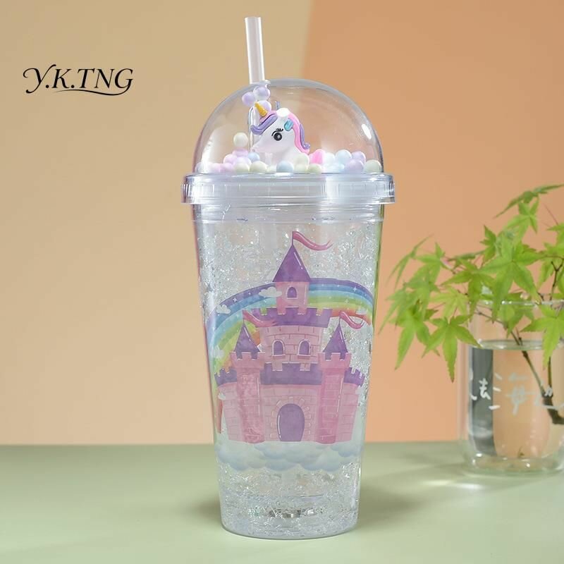 Стакан "единорог светящийся звезды" 450 мл 1 шт фиолетовый