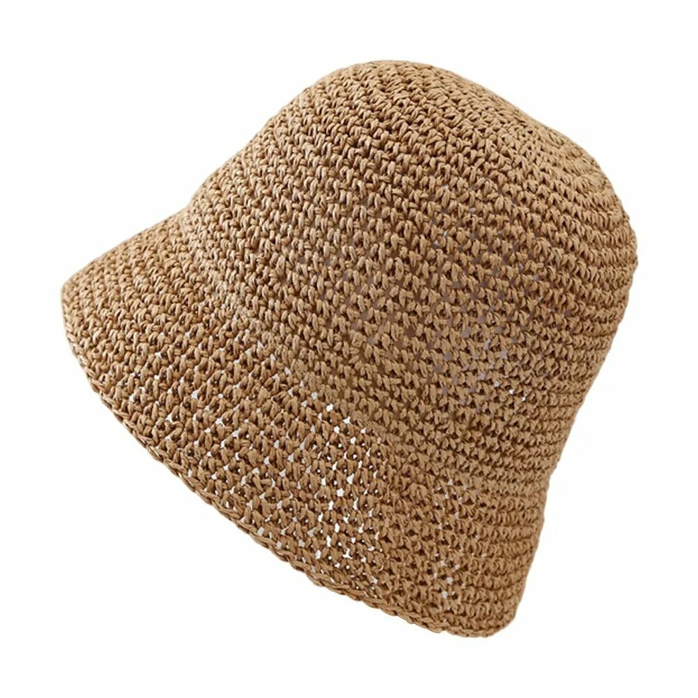 Тканая соломенная шляпа женская маленькая свежая пляжная солнцезащитная шляпа