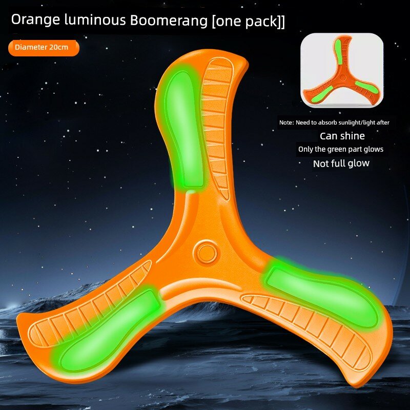 Светящийся летающий диск-бумеранг, мягкий бумеранг для детей, светящийся бумеранг, уличная игрушка для мальчиков
