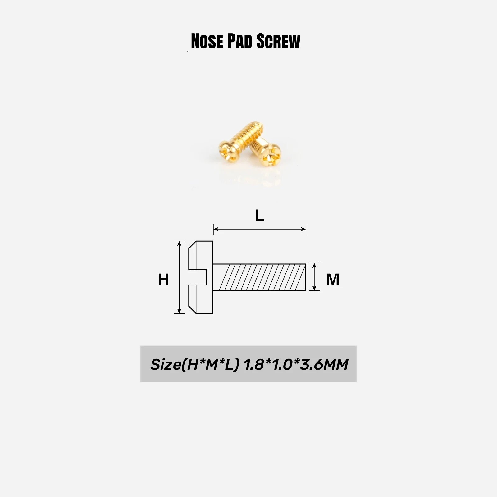 Набор из 100 золотых винтов и гаек для очков 1.8 1.0 3.6