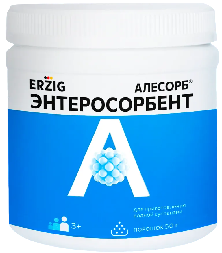Алесорб энтеросорбент порошок с 3 лет 50г Фармацевтическая Фабрика