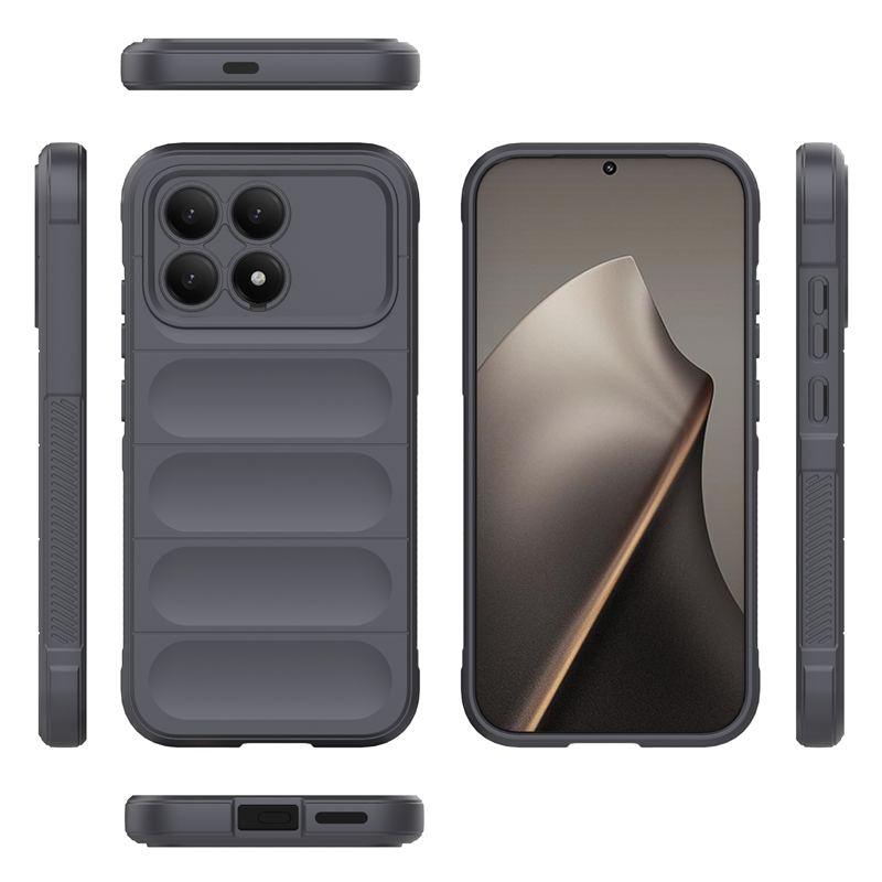 Чехол для Poco F8 Pro/Сяоми Поко F8 Про, soft touch, чехол-кардиомонитор, поликарбонат (PC), защита камеры, ударопрочный, усиленные углы, Xiaomi, Poco F8 Pro, dark gray,