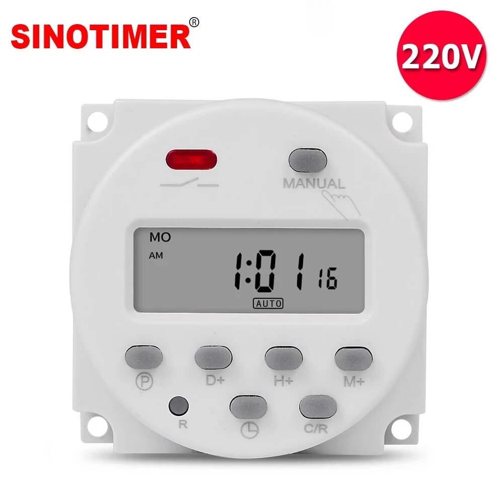 7-ми дневной таймер-реле SINOTIMER CN101A 220VAC — фото 1