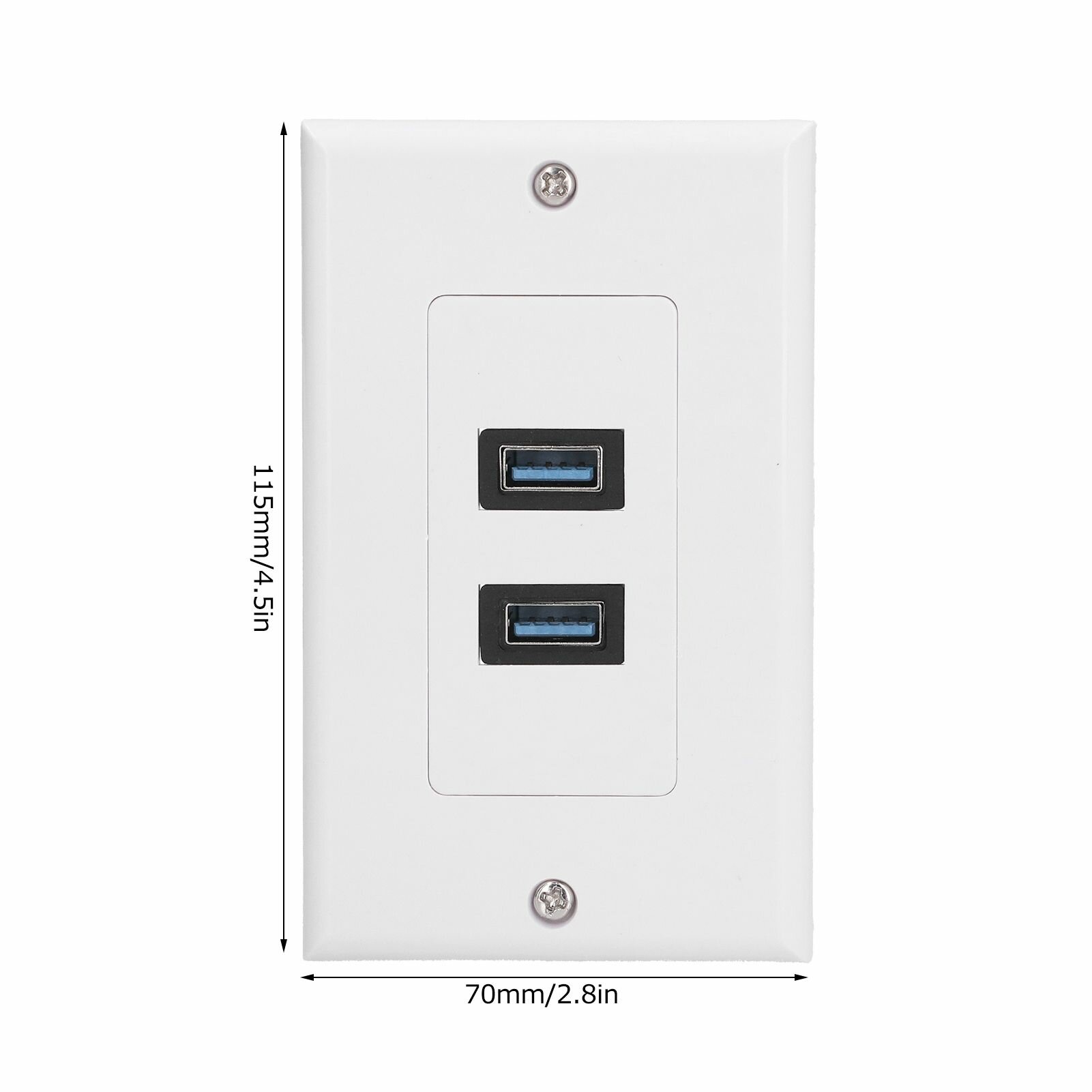 Настенная панель USB 3.0. Передача данных. 2 порта. Компонентная настенная панель USB 3.0 для зарядки.