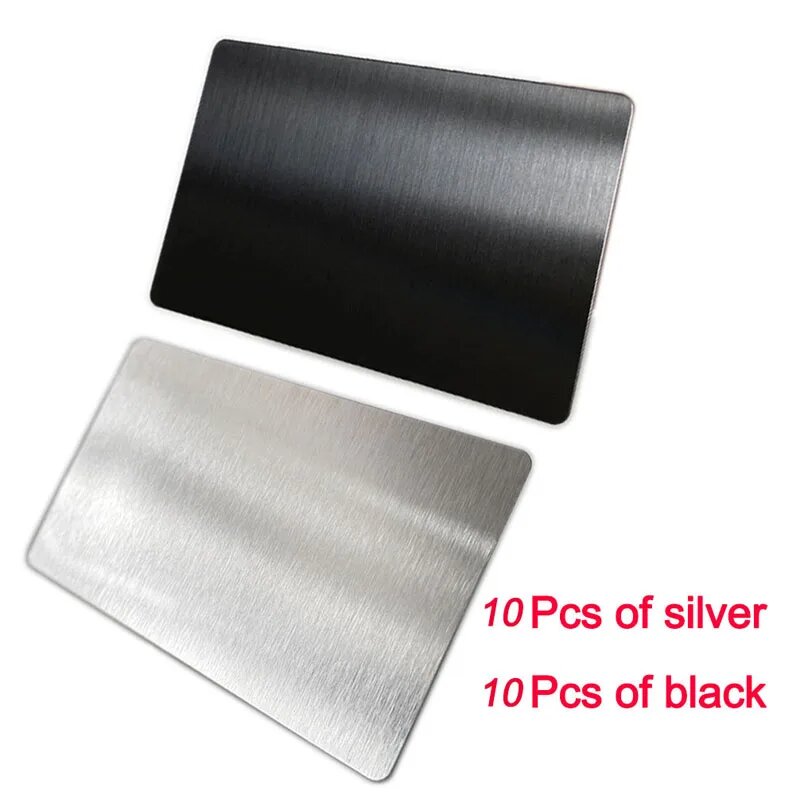 Металлические карты из нержавеющей стали 201 черного цвета 100x60x0.4mm, Mixed color