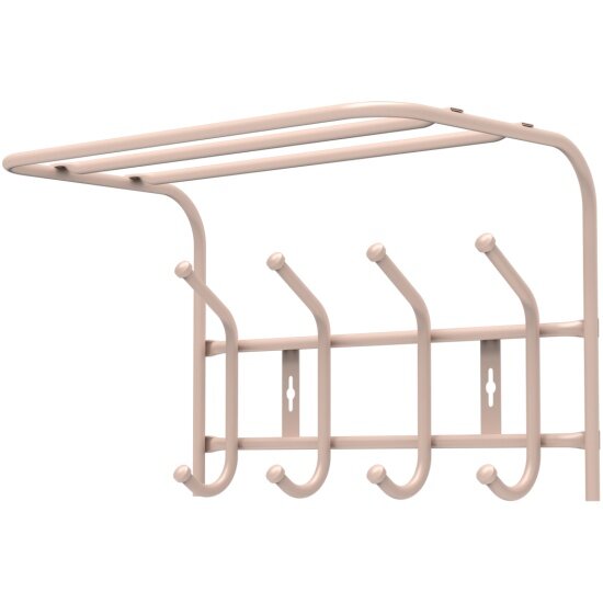 Вешалка Nika НИКА ВП4М настенная, с полкой, бежевый металлик (ВП4М/БЖ)