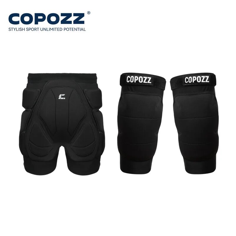 COPOZZ Утолщенные защитные наколенники и накладки на бедра для лыж Л, Protector set