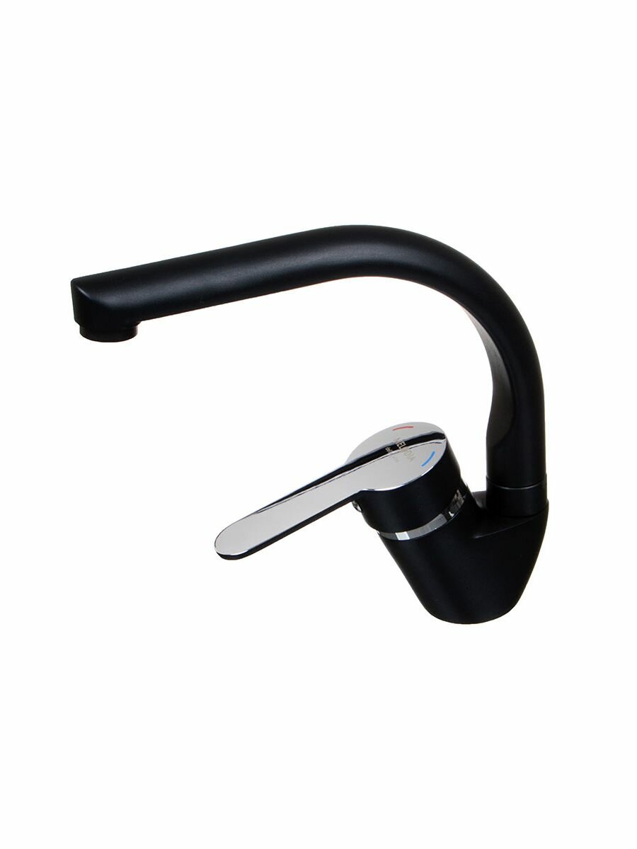 Melodia Della Vita Смеситель кухня MELODIA Rumba Black картридж д.35мм утка MDV35312bk без гибкой подводки