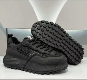 LUO Кроссовки Мужчины Весна Бег Легкие Увеличенная Подошва/Black