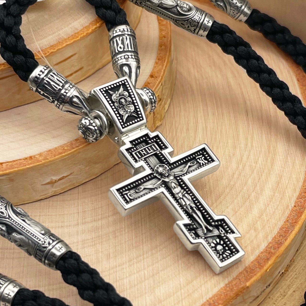 Комплект украшений, серебро, 925 проба, оксидирование, чернение