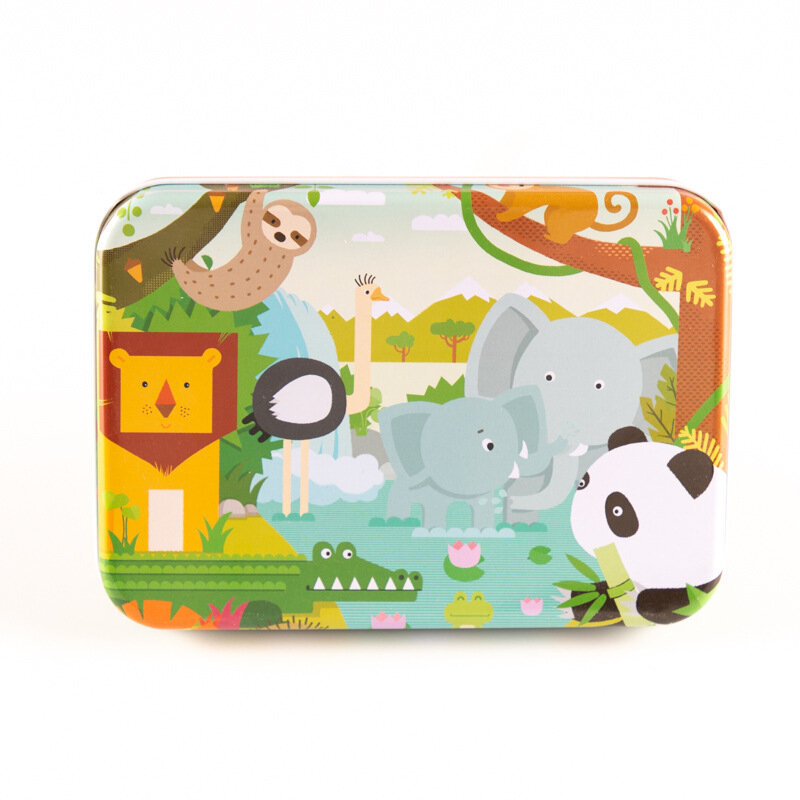 120-штучная деревянная головоломка с темой лесных животных, обучающая игрушка для детей 3-8 лет