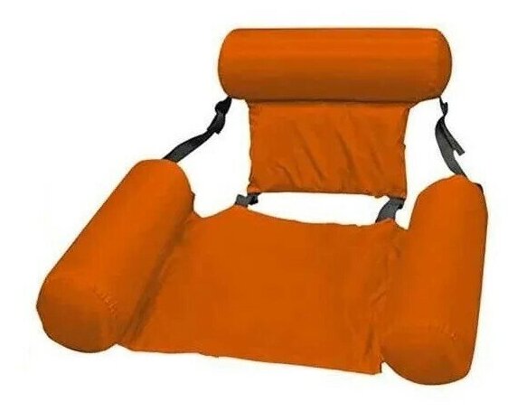 Надувной шезлонг кресло inflatable floating bed оранжевый TOPSTORE