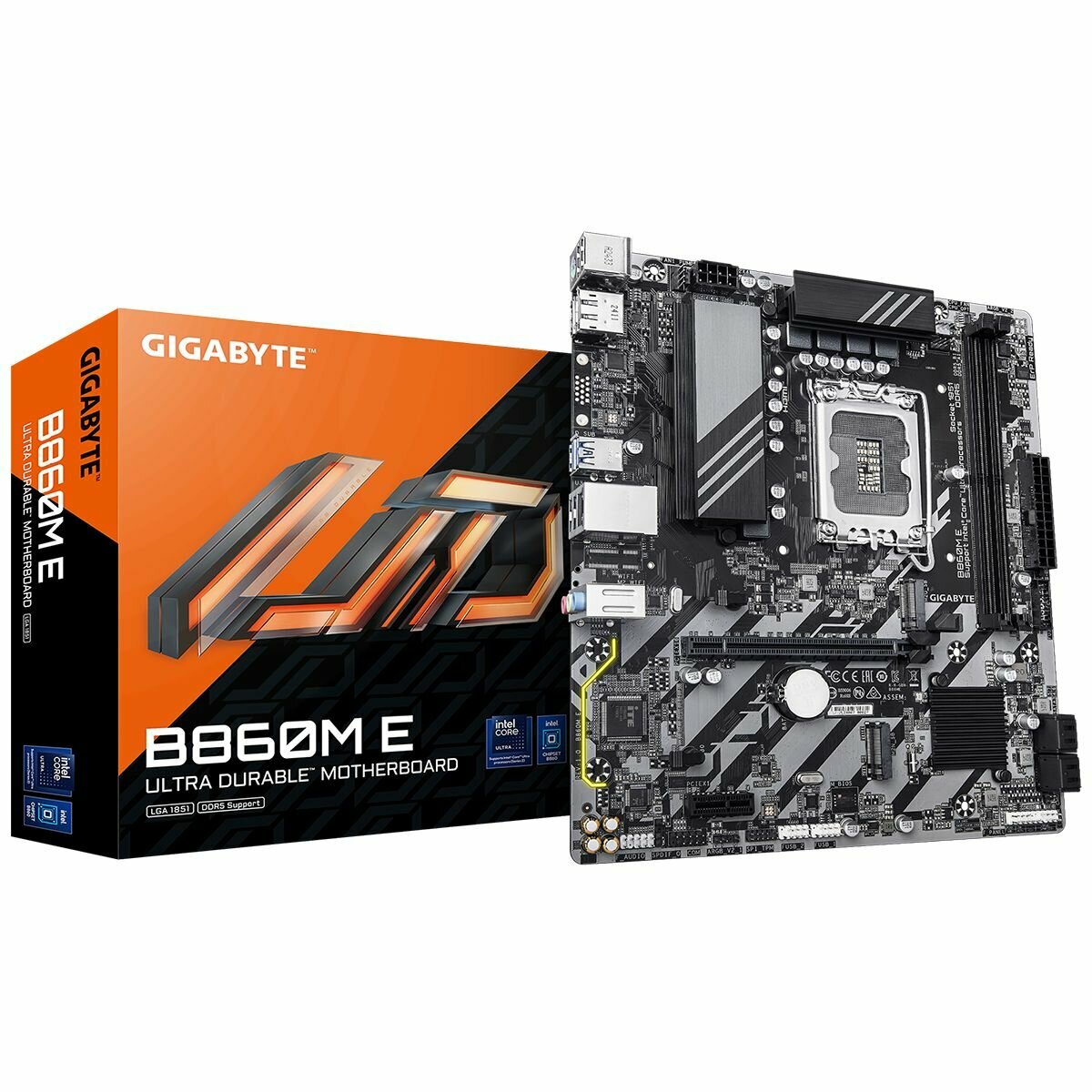 Материнская плата Gigabyte B860M E, LGA1851, Intel B860, Micro-ATX, RTL (B860M E)