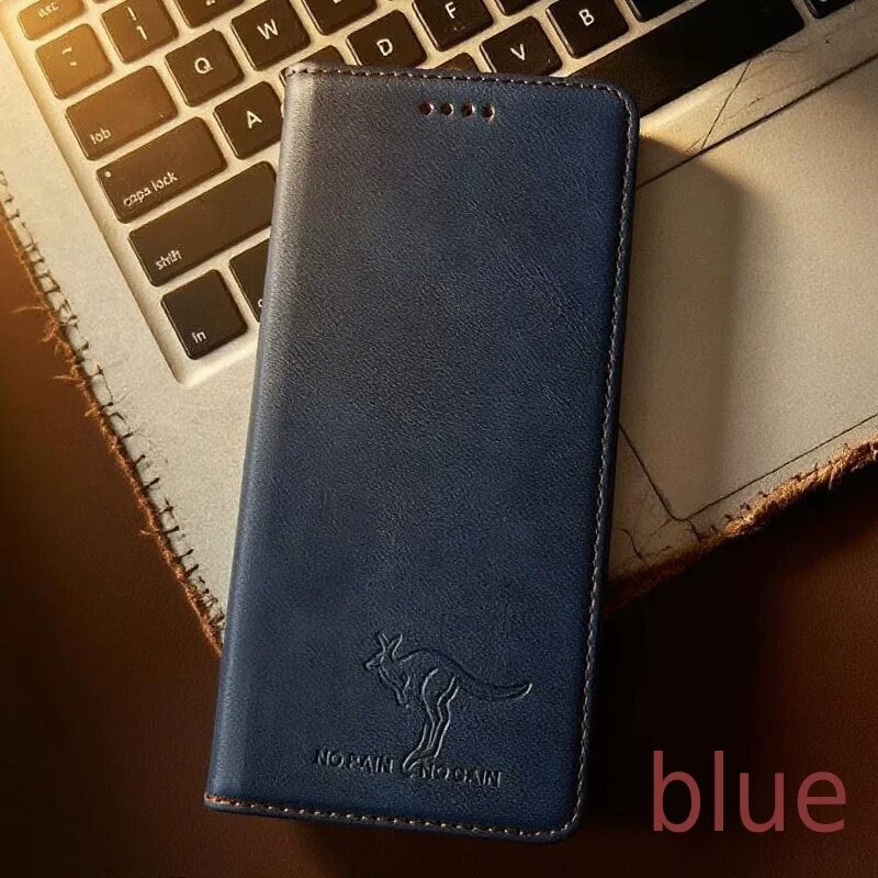 Магнитный флип кожаный кошелек чехол для Huawei Hi Enjoy 70 Plus - Сапфировый синий защитный полный чехол