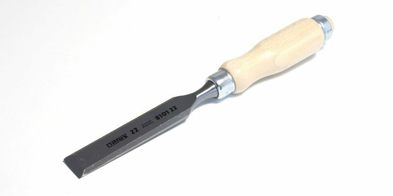 Плоская стамеска Narex с деревянной светлой ручкой 22 мм 8101-22