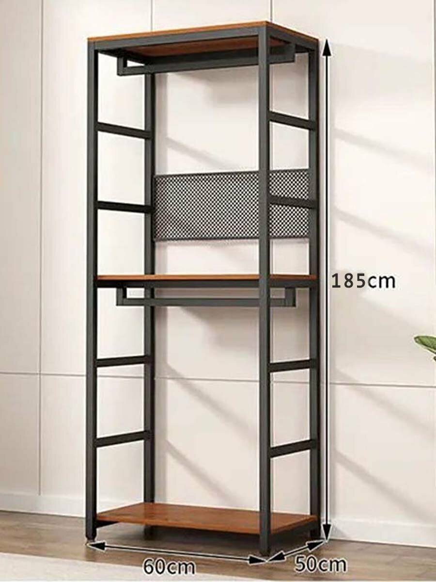 Многофункциональный стеллаж стойка LOFT 60х50х185 см Вес 17кг Металл лдсп натуральный дуб вотан обувница вешалка полки