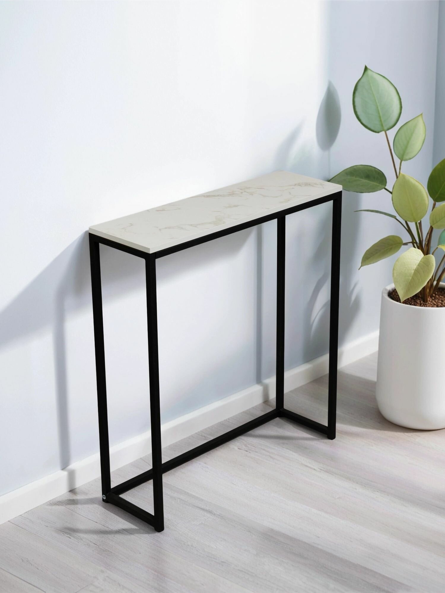 Консольный столик, Белый Мрамор, 85х90х25 см