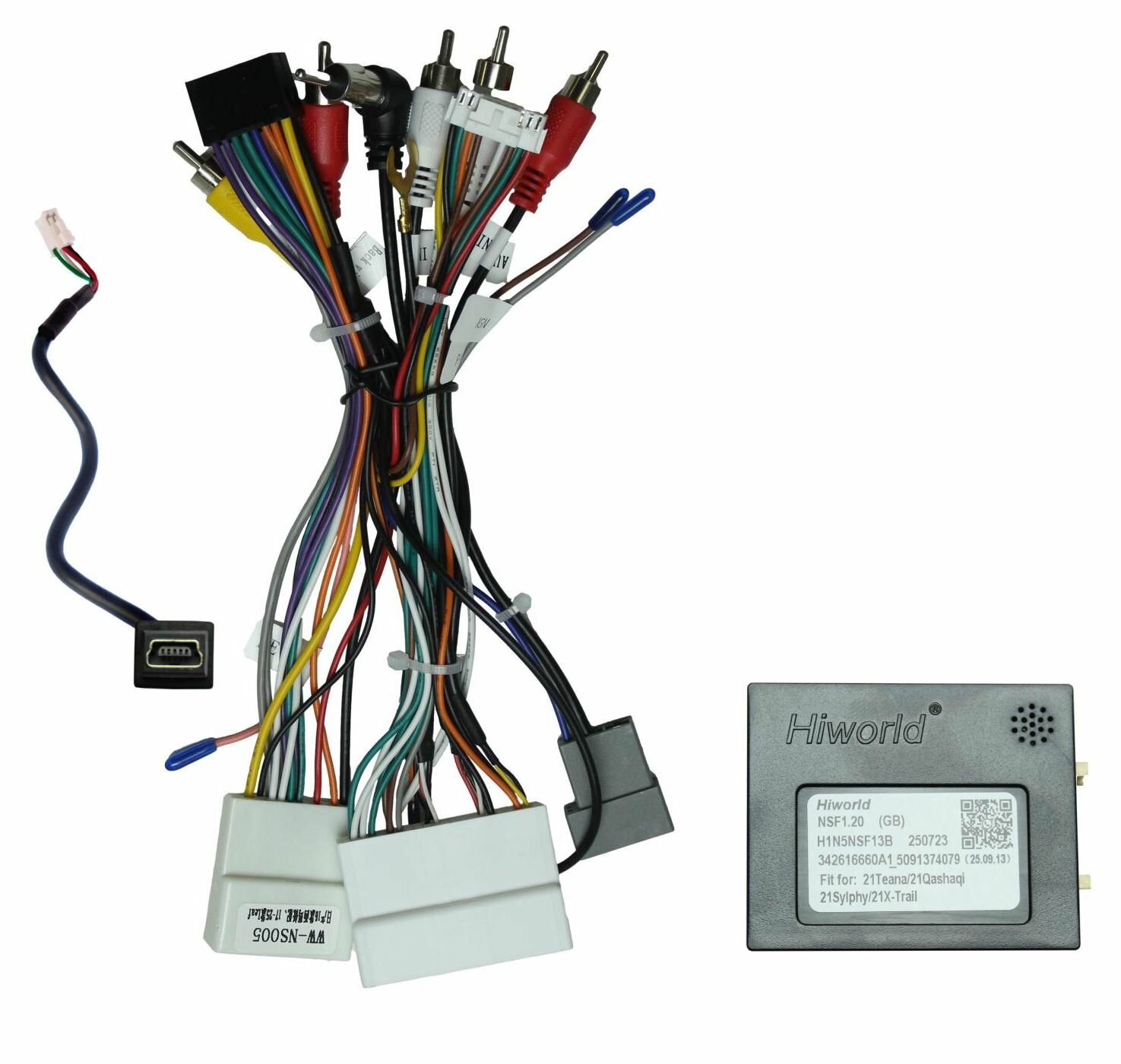 Комплект проводки Nissan Leaf 2017 - 2022 для авто без 360 для установки Android магнитолы / Wide Media