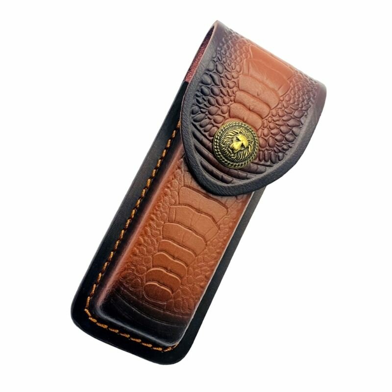 Складной футляр для хранения ножей из воловьей кожи-коричневый
