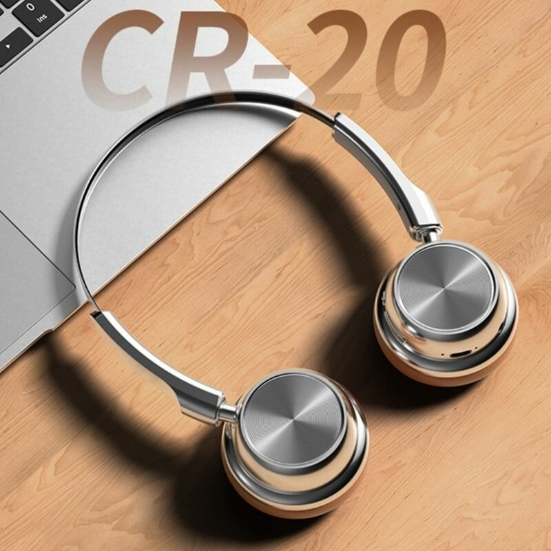 Ретро-стереометрическая металлическая Беспроводная гарнитура Hi-Fi Bluetooth-Apricot