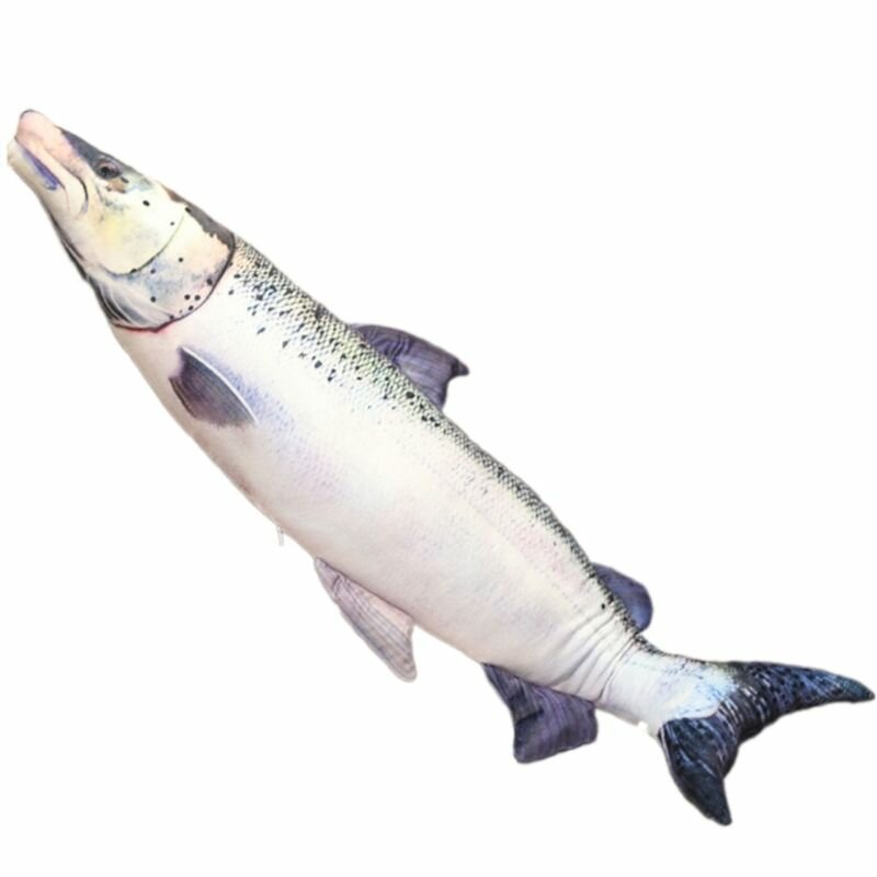 Плюшевая кукольная подушка-имитация океанской рыбы-лосось-80 см