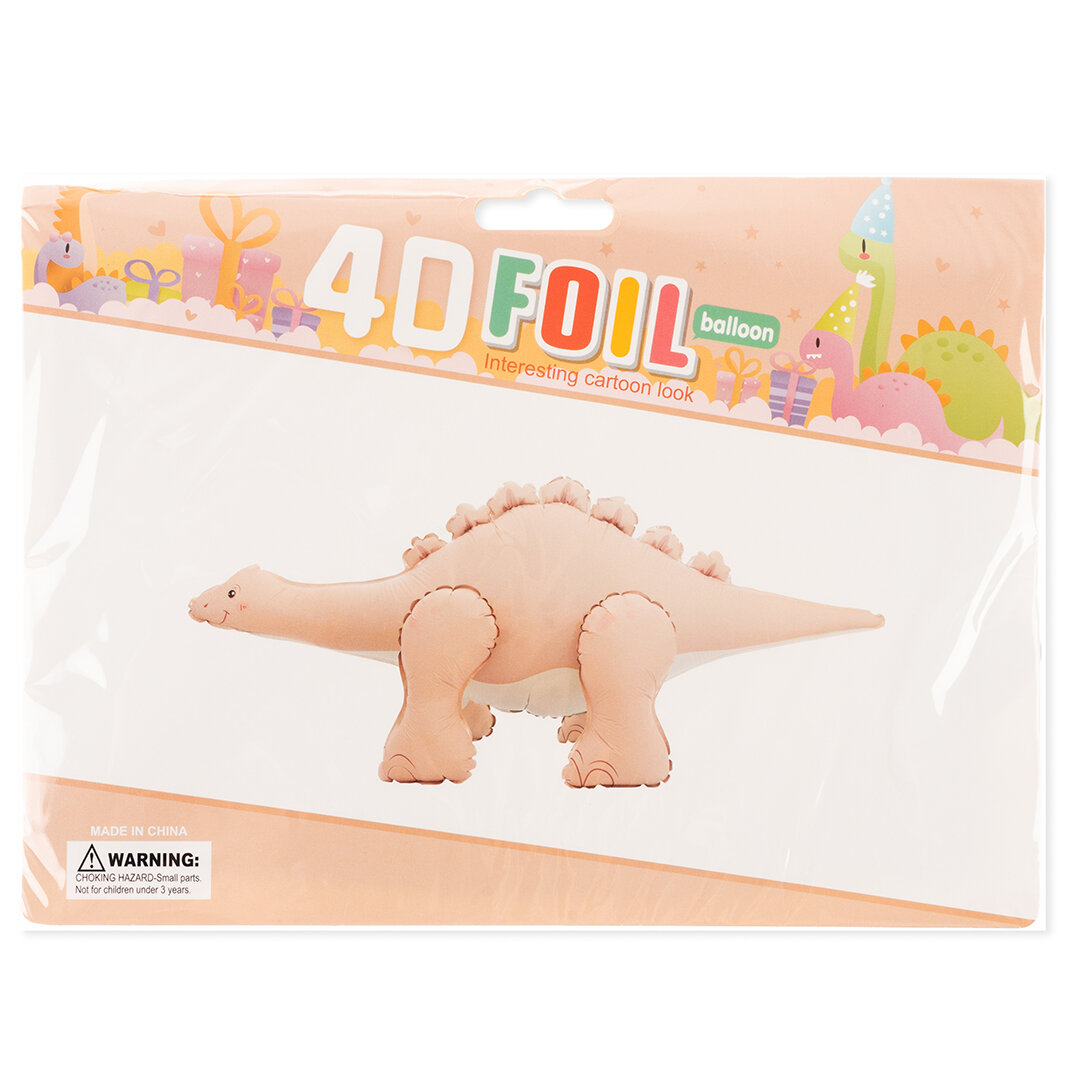 Шар воздушный Falali 3D, Фигура, Динозавр стегозавр, сатин, 112 см
