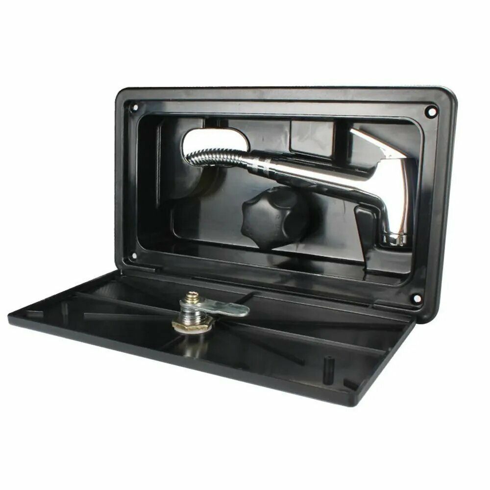 Уличный душ для кемпера (смеситель, выдвижной, черный)