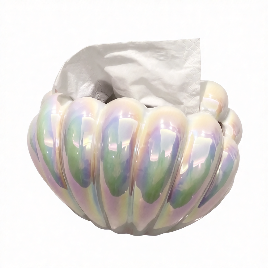 Салфетница MyPads для хранения бумажных полотенец и салфеток, настольный органайзер в виде ракушки, перламутровый цвет