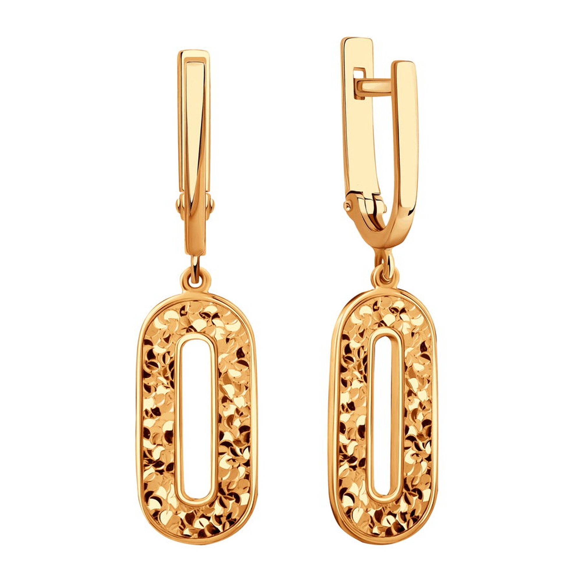 Серьги, красное золото, 585 проба