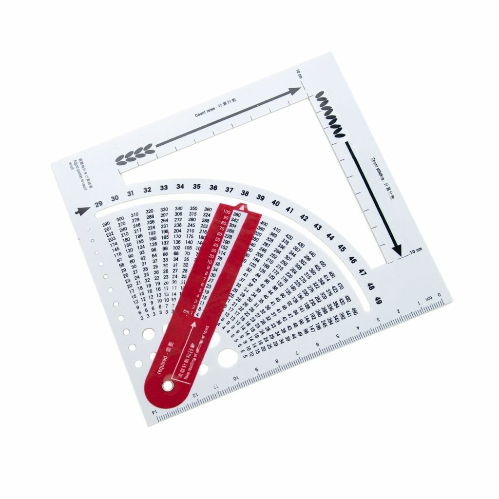 Набор для шитья и вязания, измеритель плотности вязки и калибр для вязания с четкой шкалой, пластиково-металлический инструмент, опция комплектации с иглой для ручной вышивки