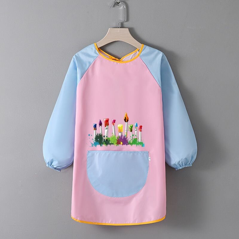 Детский водонепроницаемый фартук с длинным рукавом для рисования, кулинарии и творчества, защитная одежда для уроков труда и праздников