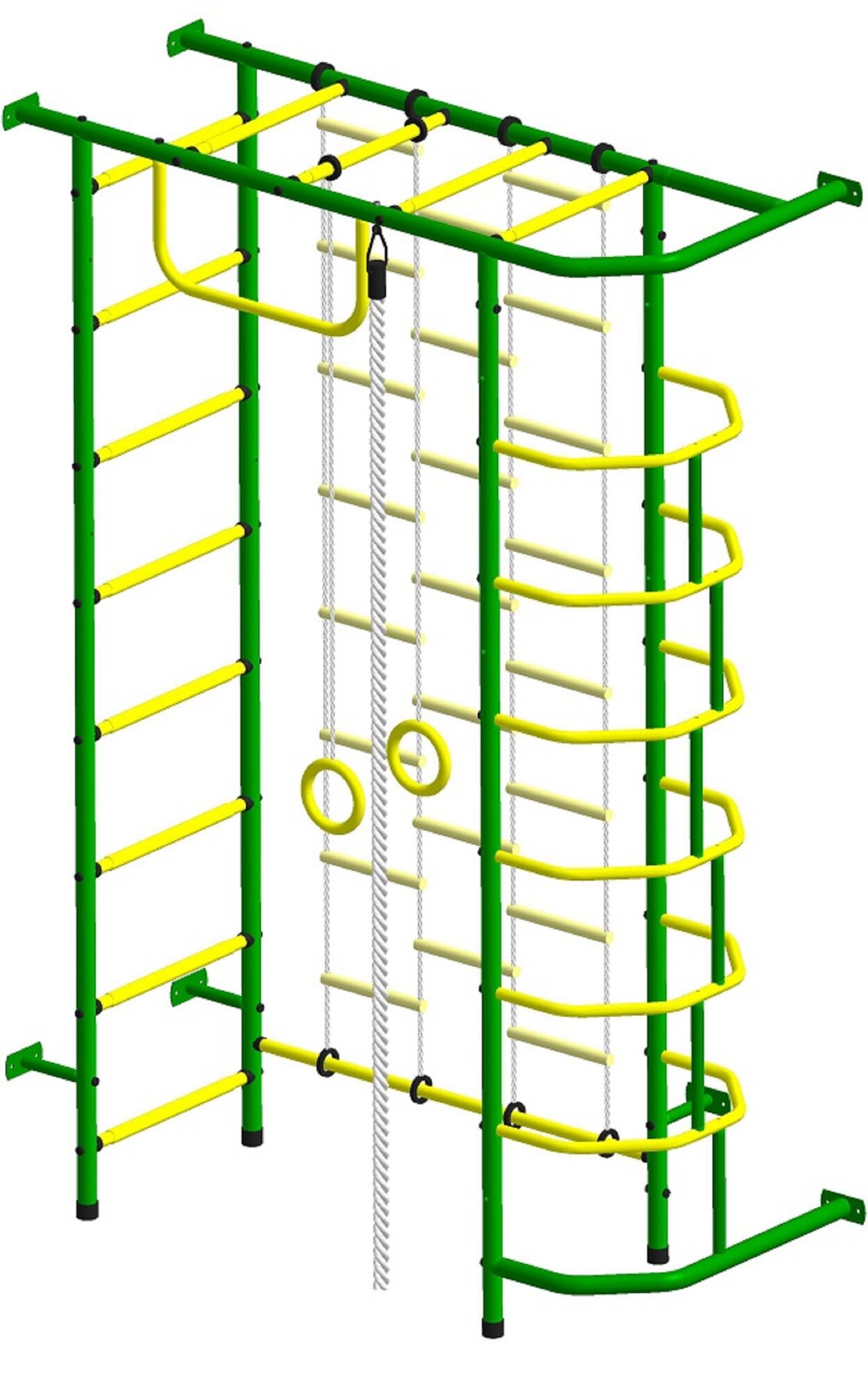 ДСК Пионер 9Л, 2.25м, металл, зеленый/желтый, к стене, для 3+, 100кг