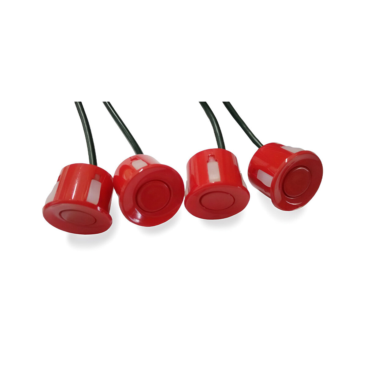Комплект из 4х универсальных красных датчиков парктроника D22 мм, провод 2,5 метра