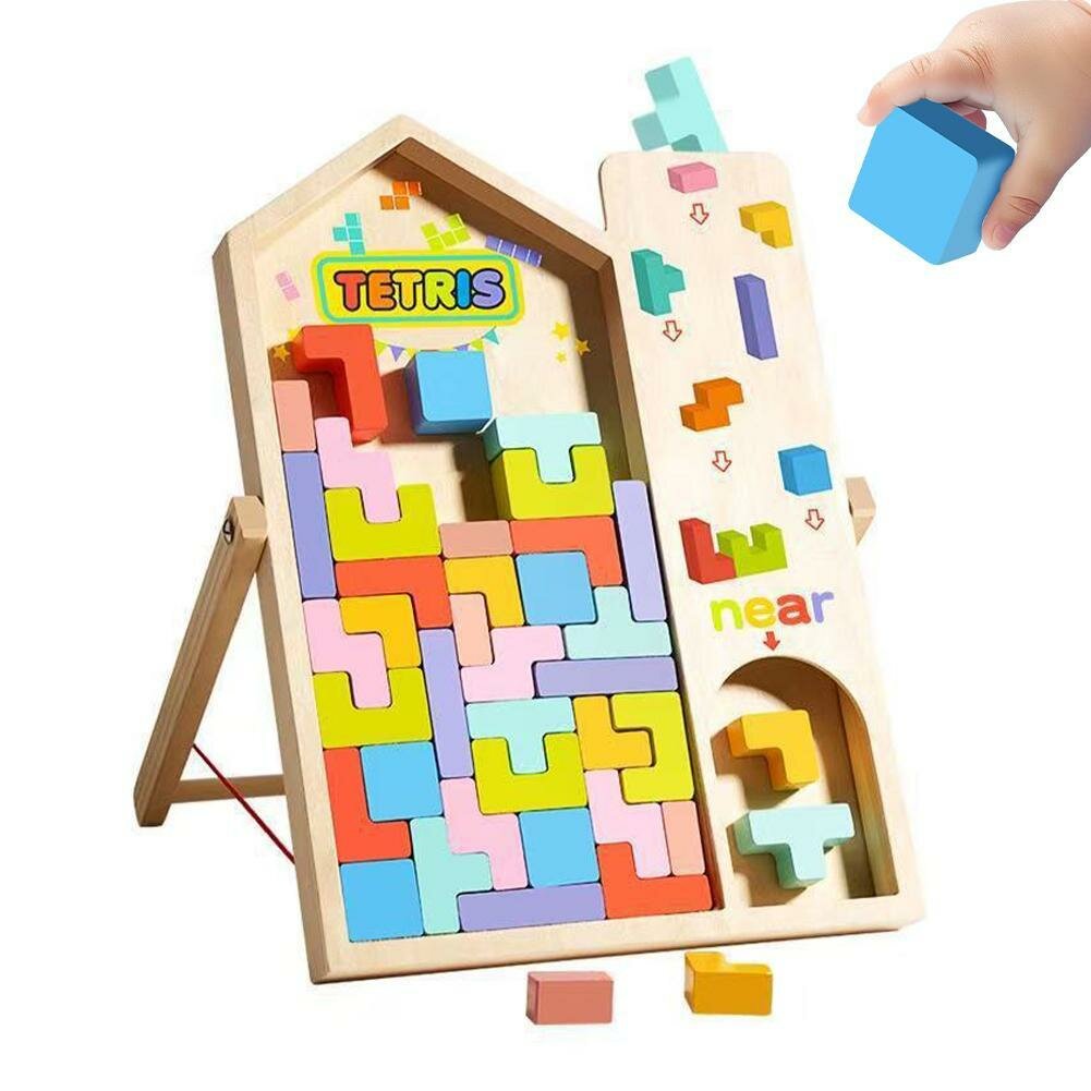 Тетрис головоломка из строительных блоков деревянный
