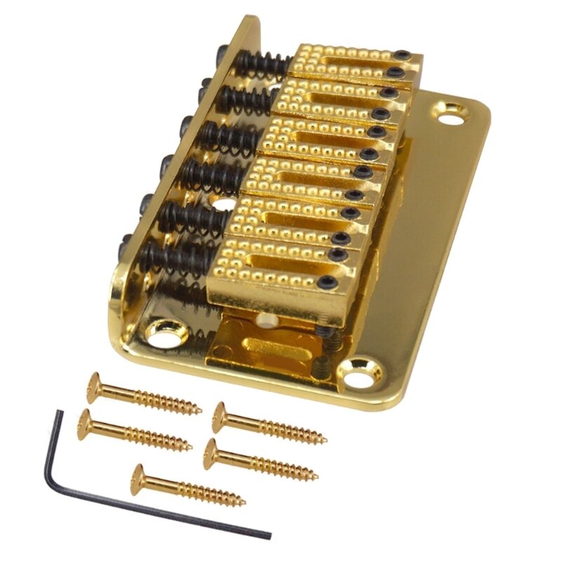 6 String Guitar Fixed Hardtail Bridge Top Load Tailpiece for Electric Guitar